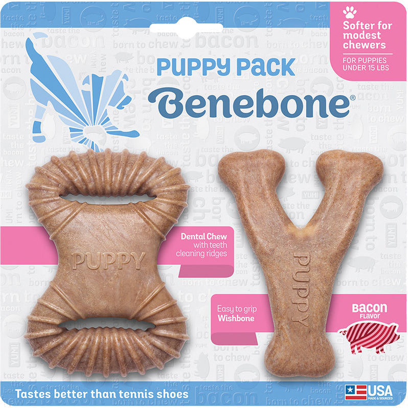 Benebone Puppy Pack Bacon Dental Chew + Wishbone 2-Pack — Ellington Agway