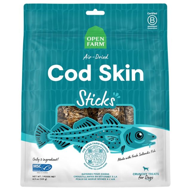 Open Farm Icelandic Air-Dried Cod Skin Dog Treats 4.1oz — Ellington Agway