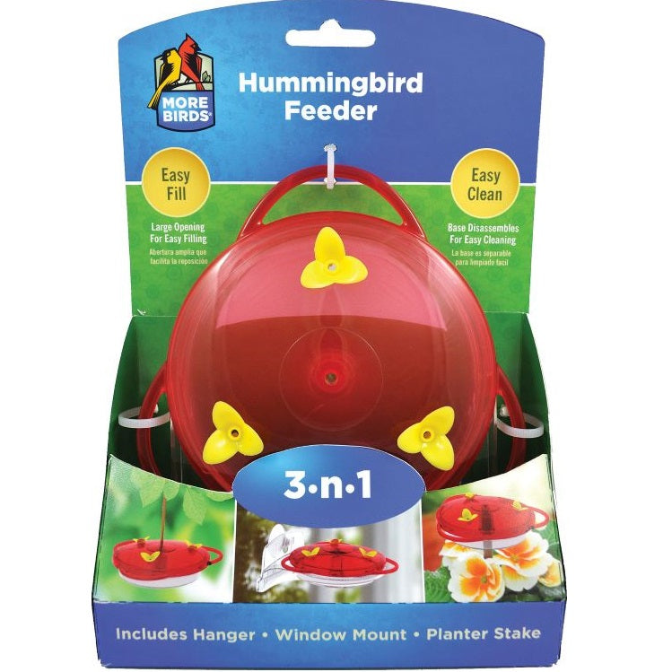More Birds 3-in-1 Hummingbird Feeder 6 oz. — Ellington Agway