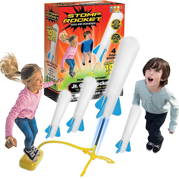 Toy Rocket The Original Stomp Rocket Jr. Glow Rocket Launcher, 4 Foam ...
