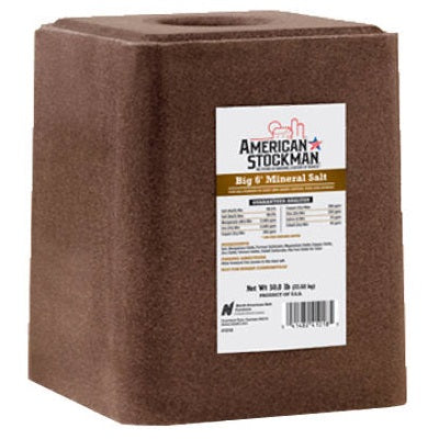 American Stockman Big 6 Trace Mineral Salt Block 50Lbs. — Ellington Agway