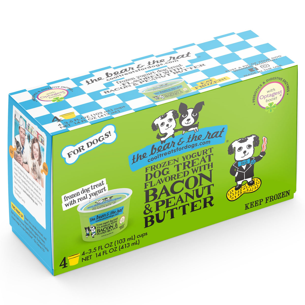 The Bear & The Rat Bacon & Peanut Butter Frozen Yogurt Dog Treats ...